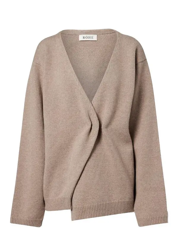 RÓHE Wool And Cashmere Wrap Cardigan - Beige