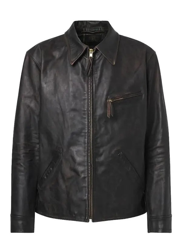 Ralph Lauren Lynton Leather Biker Jacket - Black