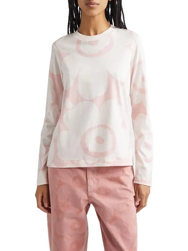 Marimekko Sekunti Unikko Cotton T-shirt - Light Pink