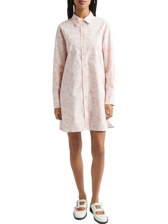 Marimekko Kuvitelma Unikko Cotton Poplin Shirt Dress - Light Pink