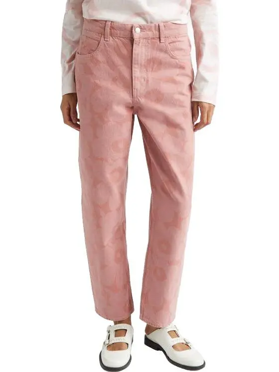 Marimekko Maridenim Unikko Barrel Leg Jeans - Light Pink