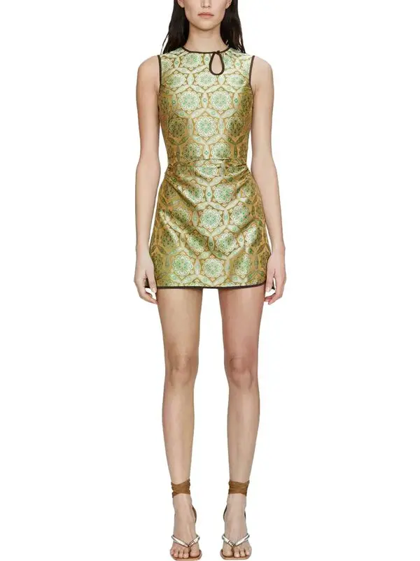 Christopher Esber Printed Tank Mini Dress - Gold