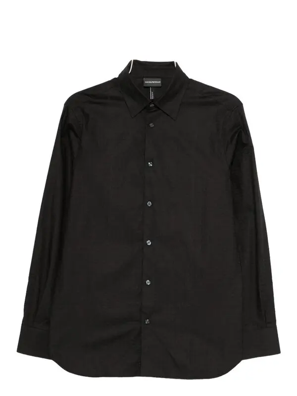 Emporio Armani Logo Cotton Shirt - Black