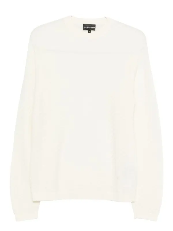 Emporio Armani Wool Crewneck Sweater - White