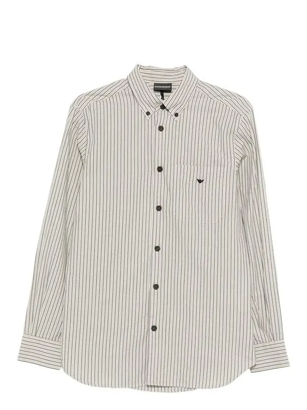 Emporio Armani Striped Cotton Shirt - Beige