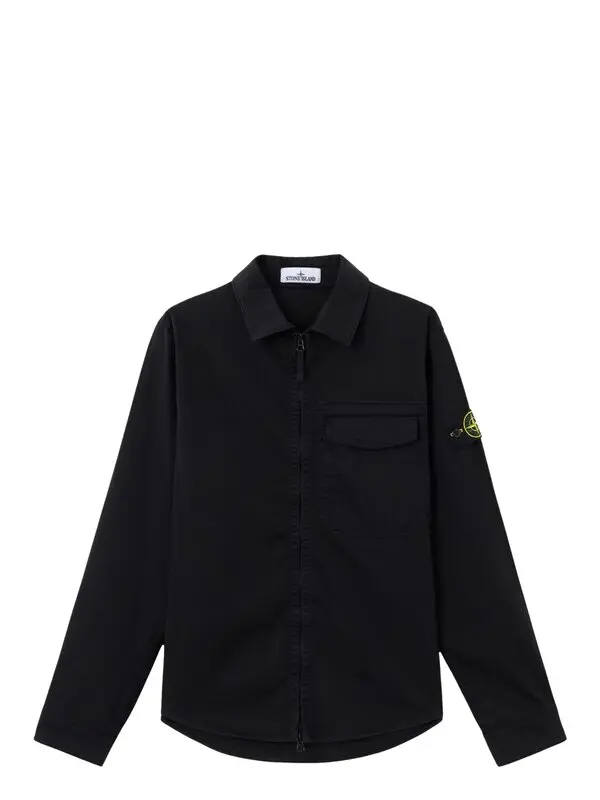 Stone Island Jacket With Logo - Black
