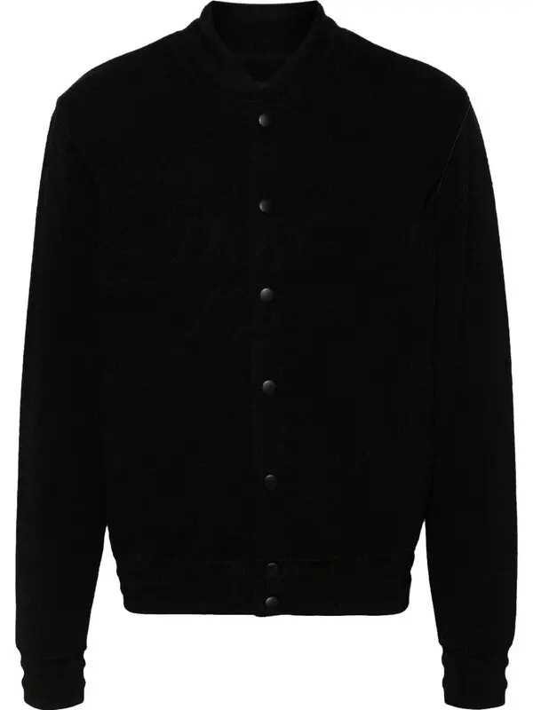 Givenchy Cotton Blend Knit Bomber Jacket - Black