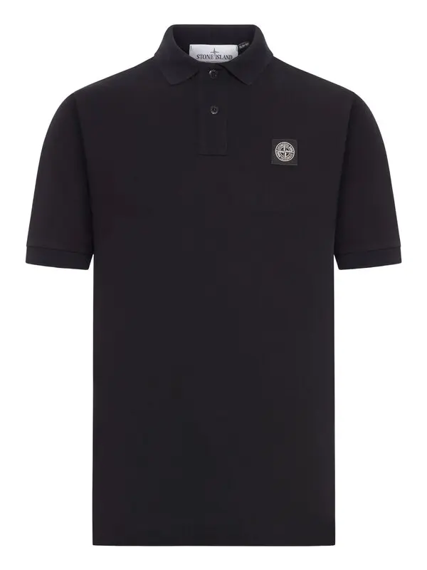 Stone Island Logo Cotton Polo Shirt - Blue