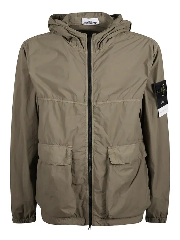 Stone Island Parka With Logo - Green