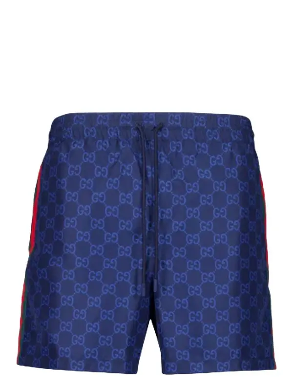 Gucci Technical Poplin Swim Trunks - Blue
