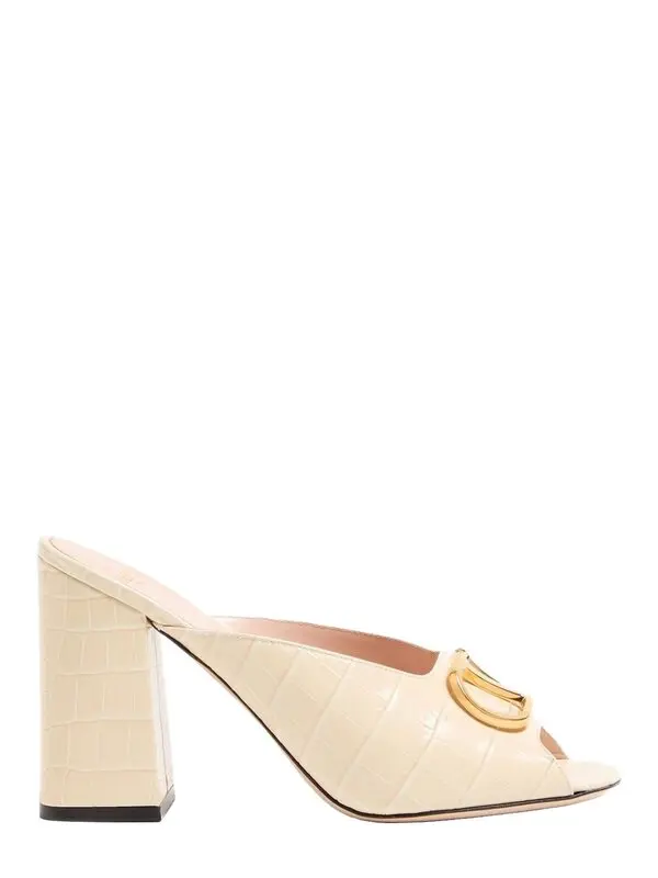 Valentino Garavani Vlogo Signature Leather Mules - White