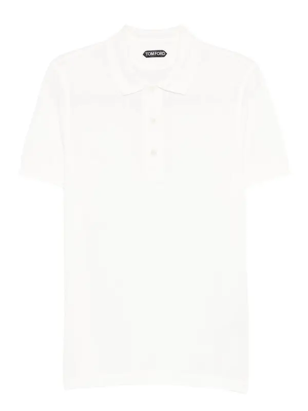 TOM FORD Cotton Blend Polo Shirt - White
