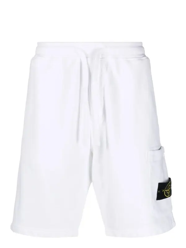 Stone Island Bermuda Shorts With Logo - White