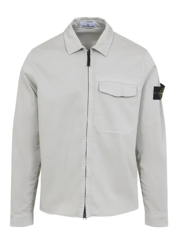 Stone Island Cotton Satin Shirt - Grey