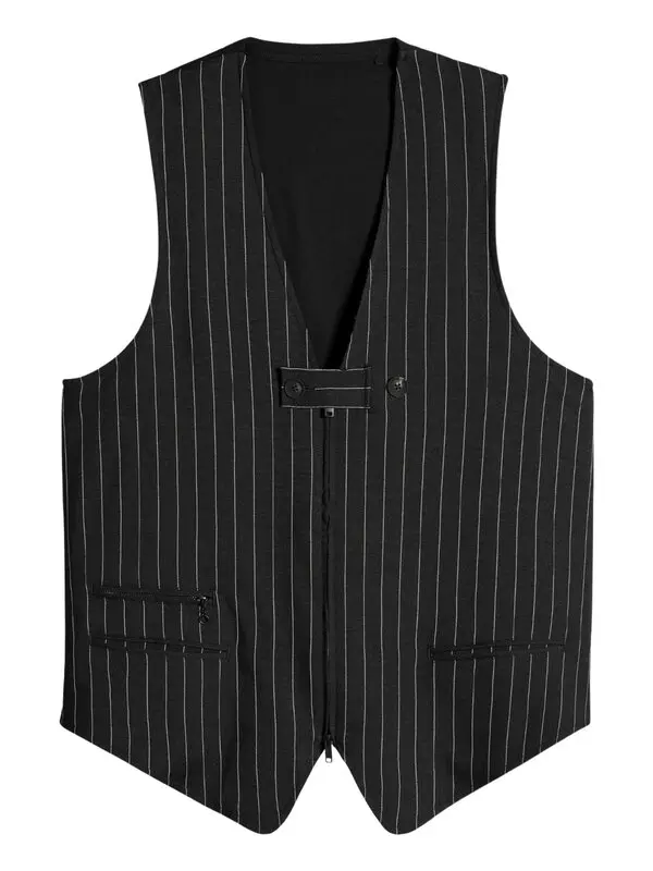 Y3 Pinstriped Tailored Waistcoat - Black