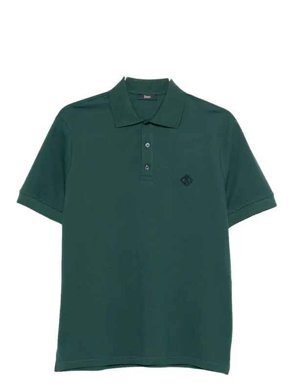 Herno Logo Cotton Polo Shirt - Green