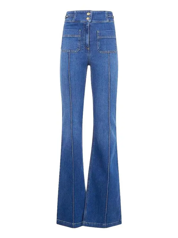 Elisabetta Franchi Flared Denim Jeans - Blue