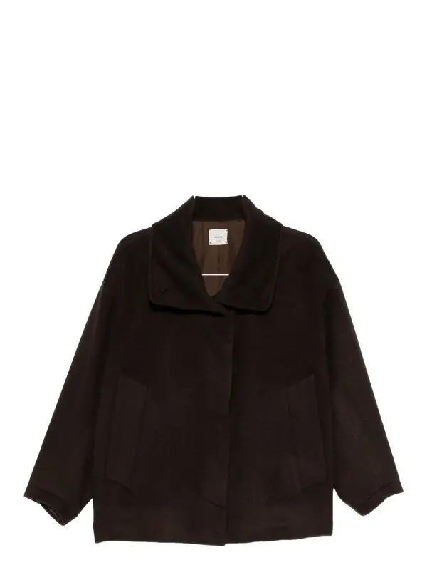 ALYSI Wool Caban Coat - Brown