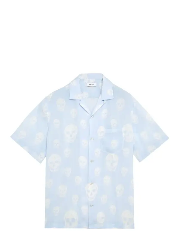 Alexander McQueen Skull Print Shirt - Sky Blue