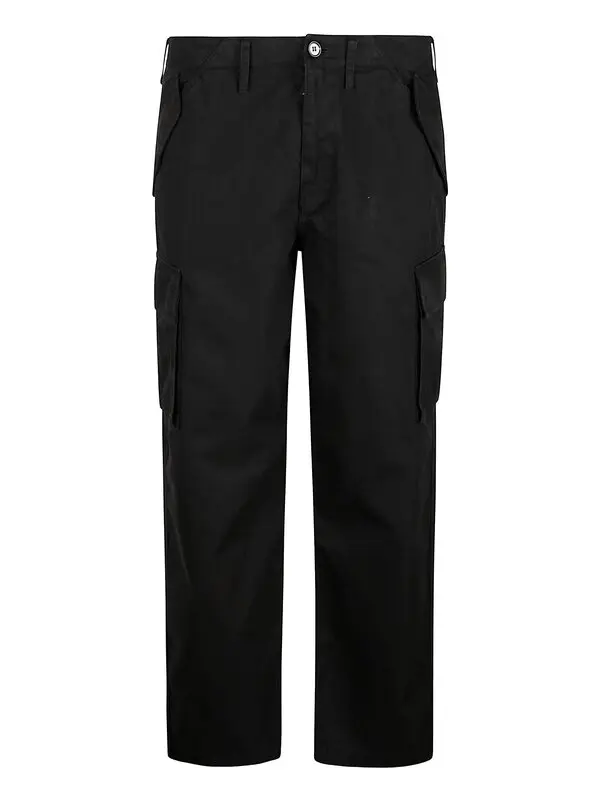 Burberry Cotton Cargo Trousers - Black