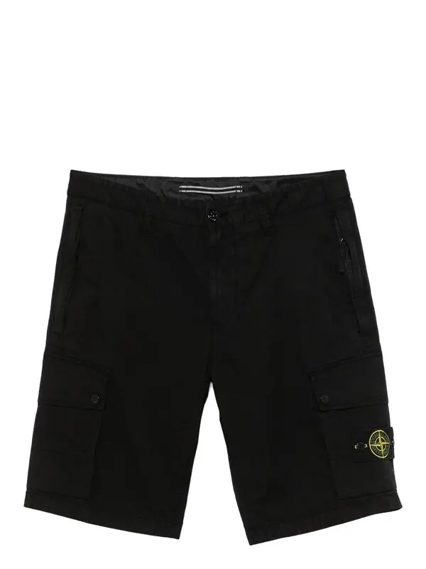 Stone Island Bermuda Shorts With Logo - Black
