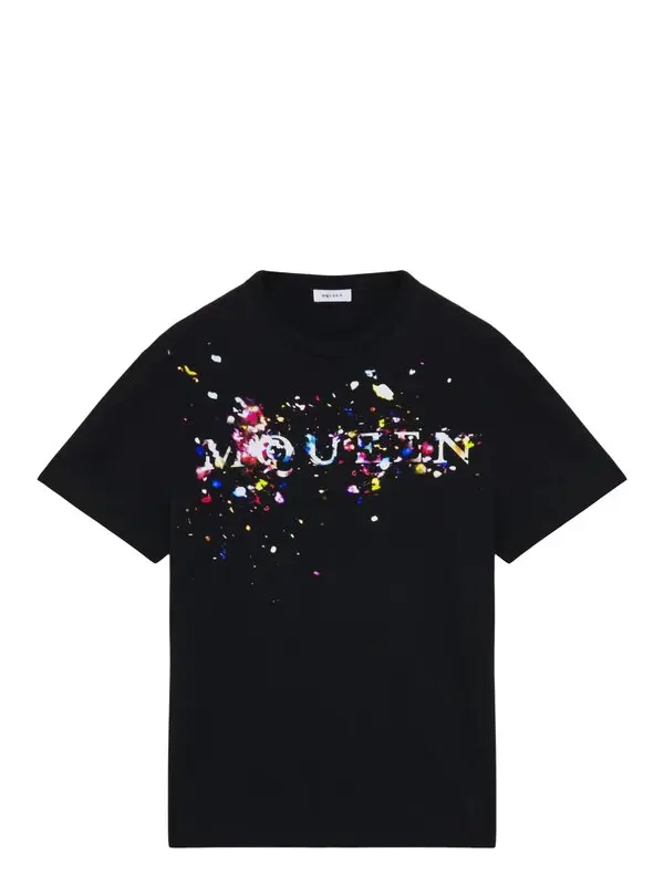Alexander McQueen T-shirt With Print On The Front - Black