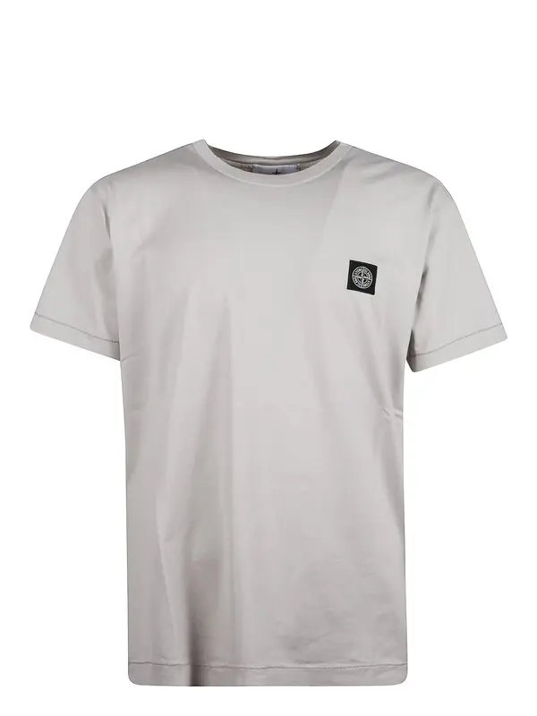 Stone Island Logo Cotton T-shirt - Grey