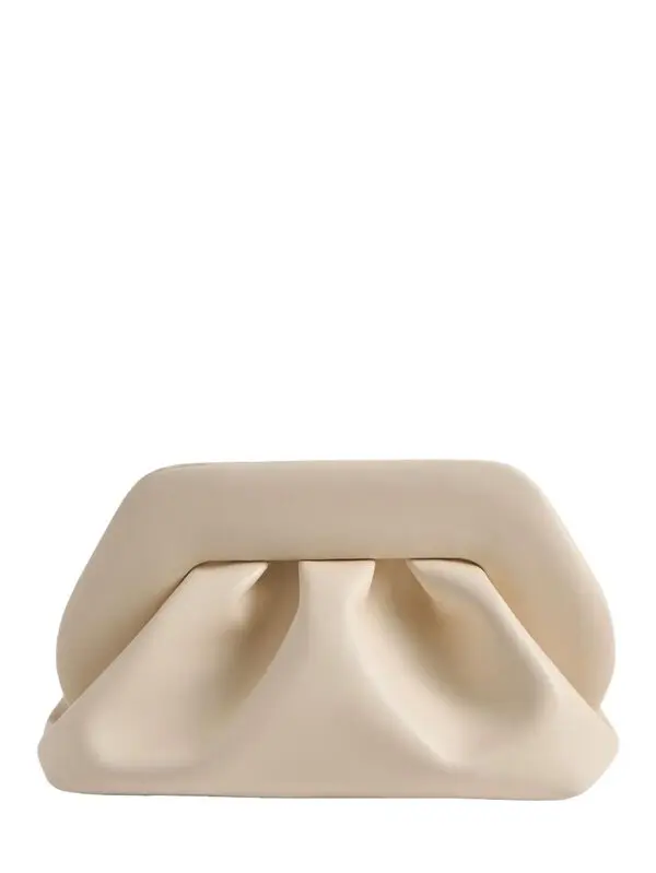THEMOIRE Bios Medium Vegan Leather Clutch - White