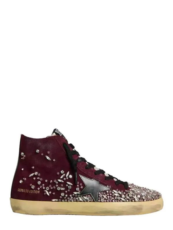 GOLDEN GOOSE Francy Lab Star-embellished High-top Sneakers - Red