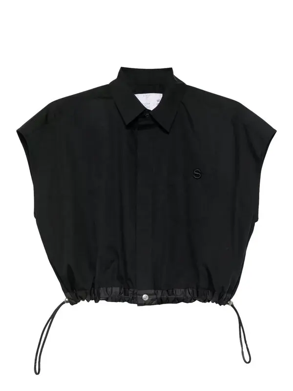 Sacai Logo-embroidered Shirt - Black