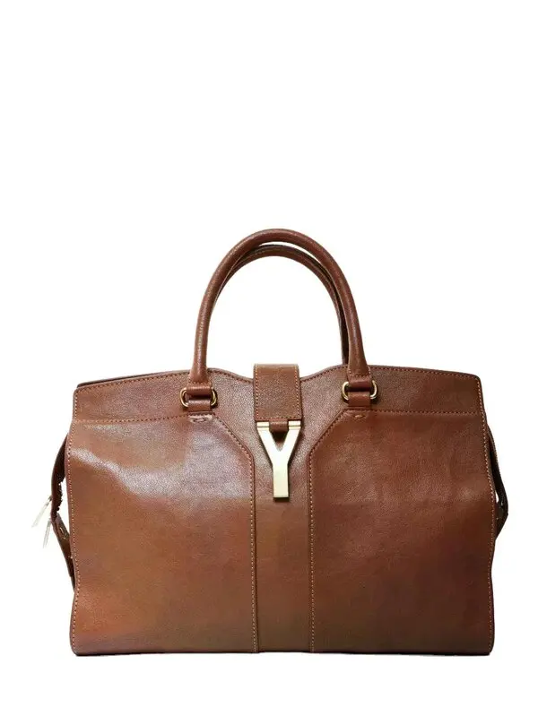 Saint Laurent 2000s Cabas Chyc Leather Tote Bag - Brown