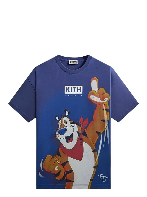 Kith Treats For Kellogg’s Frosted Flakes Cereal & Tony The Tiger Vintage Tee - Blue