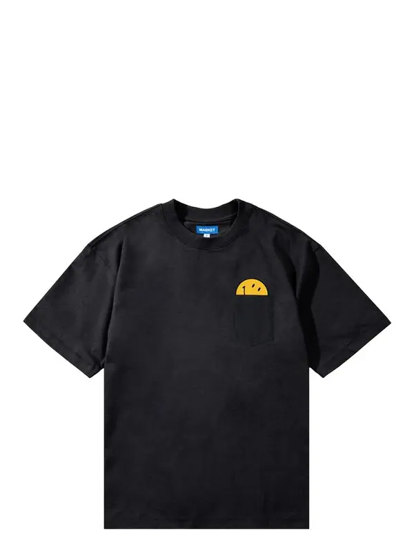MARKET Smiley Peek-a-boo Pocket T-shirt - Black