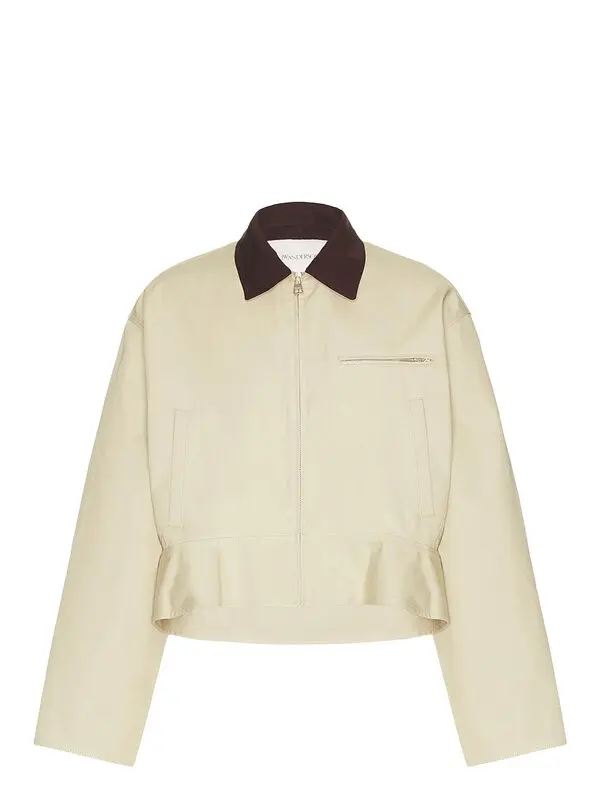 JW Anderson Curved Hem High Neck Jacket - Cream