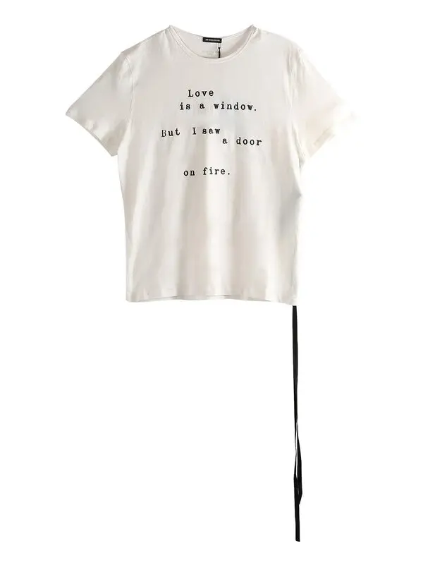 ANN DEMEULEMEESTER Love Is A Window Print Baptist T-shirt - Cream