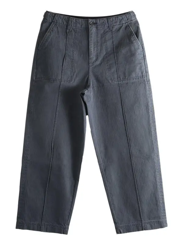 THE ELDER STATESMAN Herringbone Carpenter Pant - Black