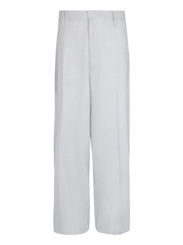 Givenchy Extra Wide Leg Wool Trousers - White