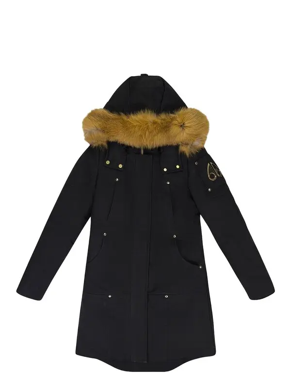 Moose Knuckles Grand Metis Parka With Red Fox Fur Trim - Black