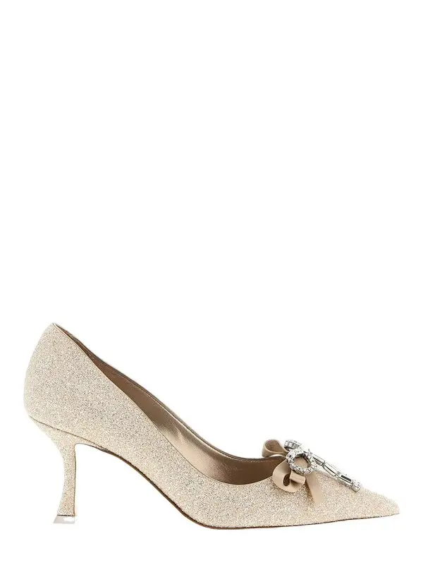 JIMMY CHOO Pointed Toe Pumps - Gold