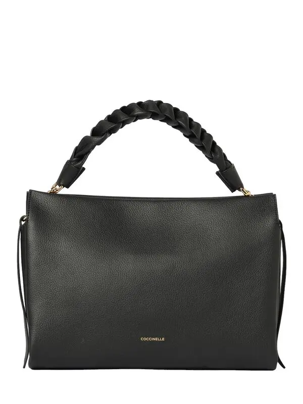 COCCINELLE Shoulder Bag With Braided Handle - Black