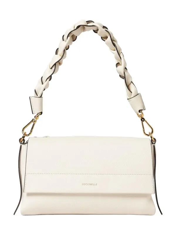 COCCINELLE Braided Handle Shoulder Bag - Pearl