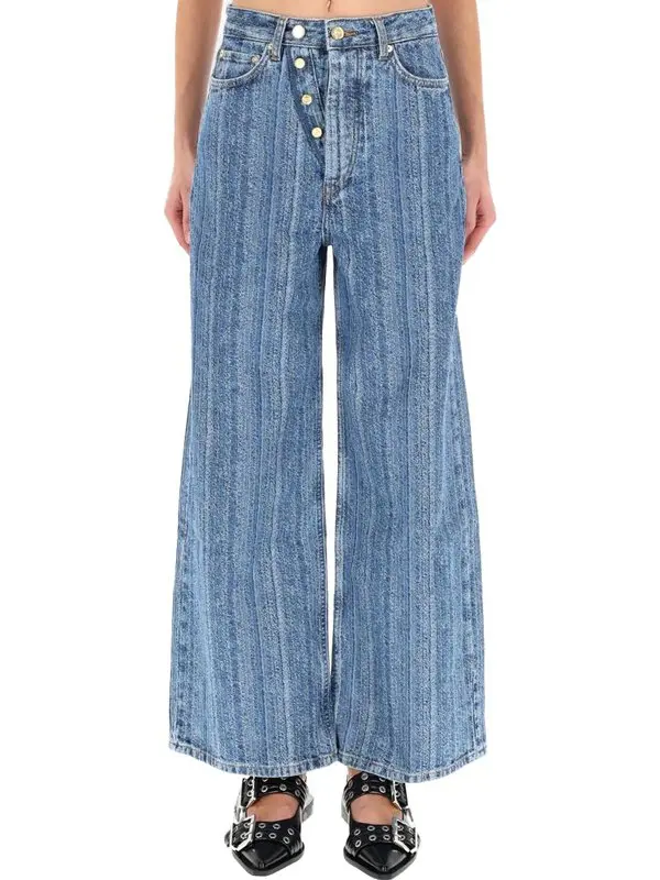 GANNI Wide Leg Jeans - Blue
