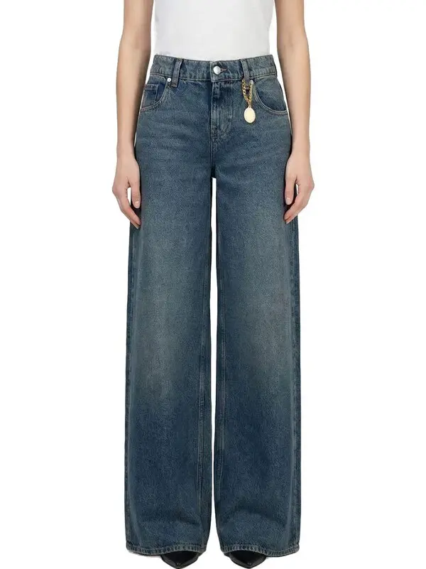 Stella McCartney Wide Leg Jeans With Charm Detail - Blue