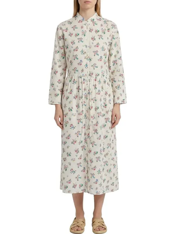 Tory Burch Floral Print Shirt Dress - White