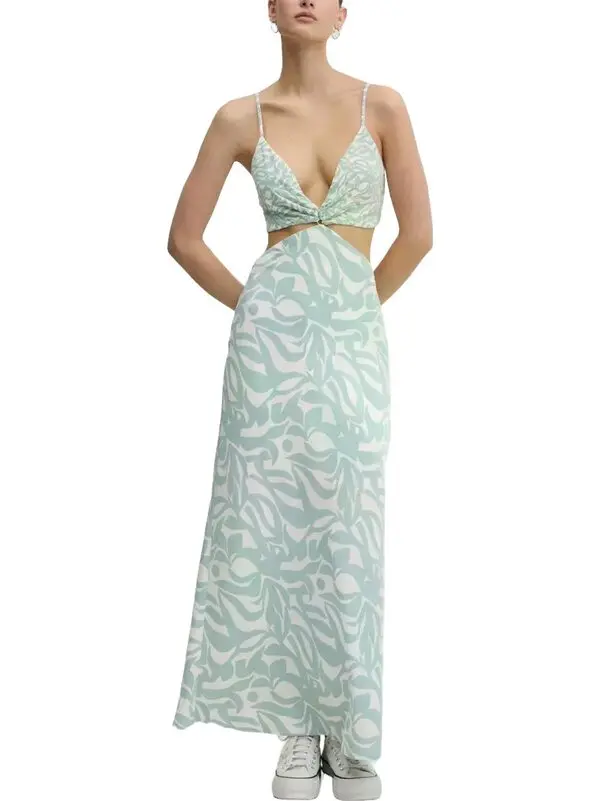 Abercrombie Floral Print Cut-out Maxi Dress - White