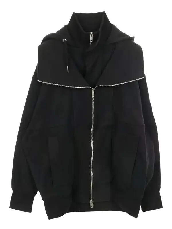 Givenchy Layered Zip-up Hooded Jacket - Black