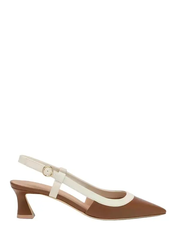 MALONE SOULIERS Tate Leather Slingback Pumps - Brown