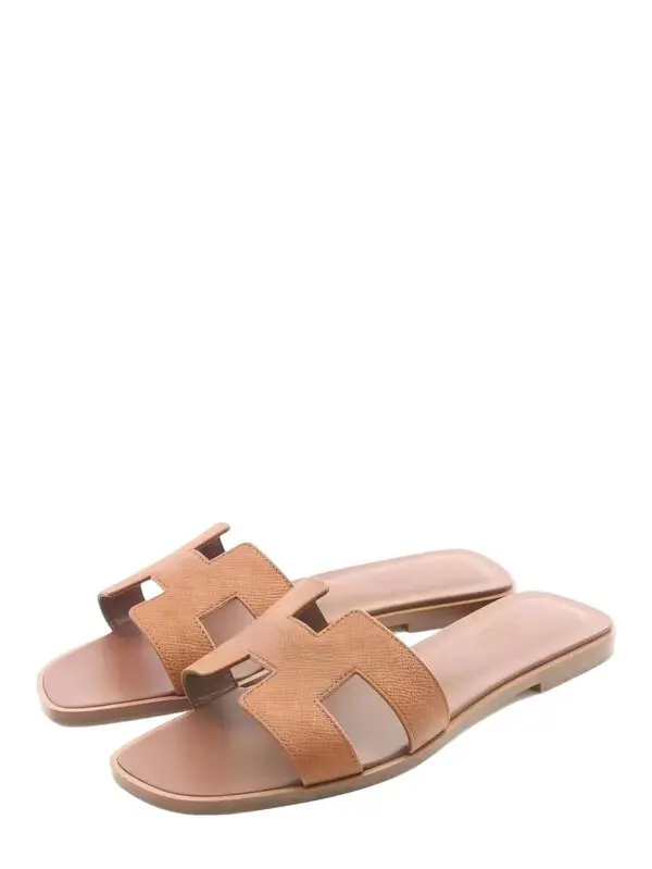 Hermès Oran Cut-out Mule Sandals - Brown