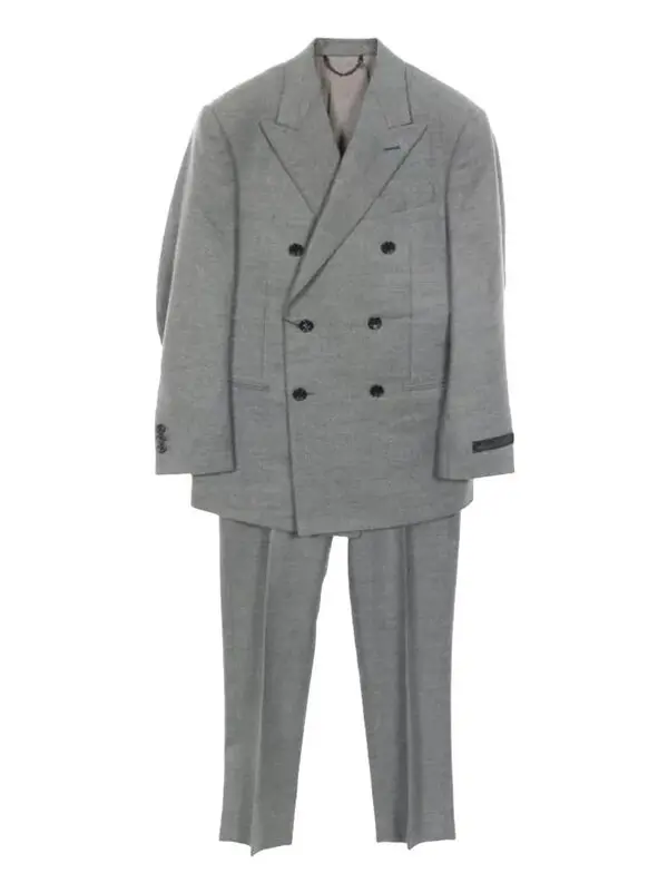 LOUIS VUITTON 2020s Double-breasted Wool Suit - Grey