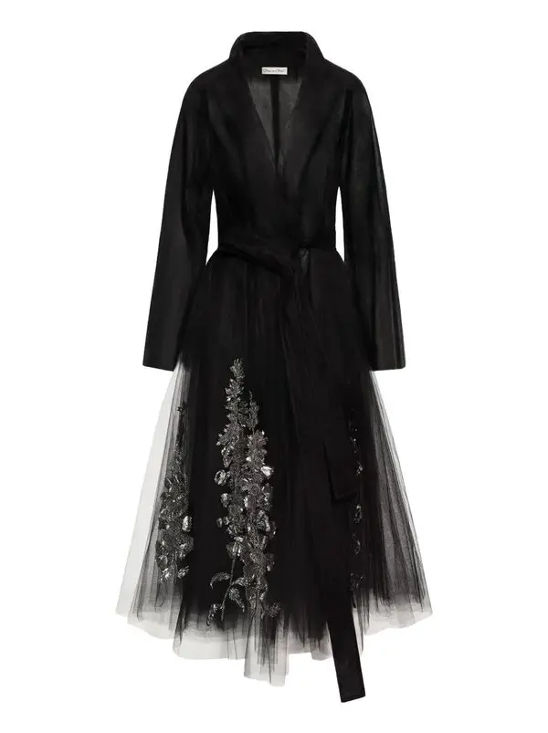 Oscar De La Renta Foxglove Coat - Black